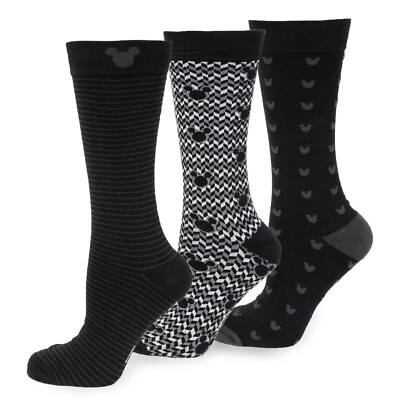 Disney Mickey Mouse Silhouette Unisex Adult 3 Pair Dress Sock Set | eBay