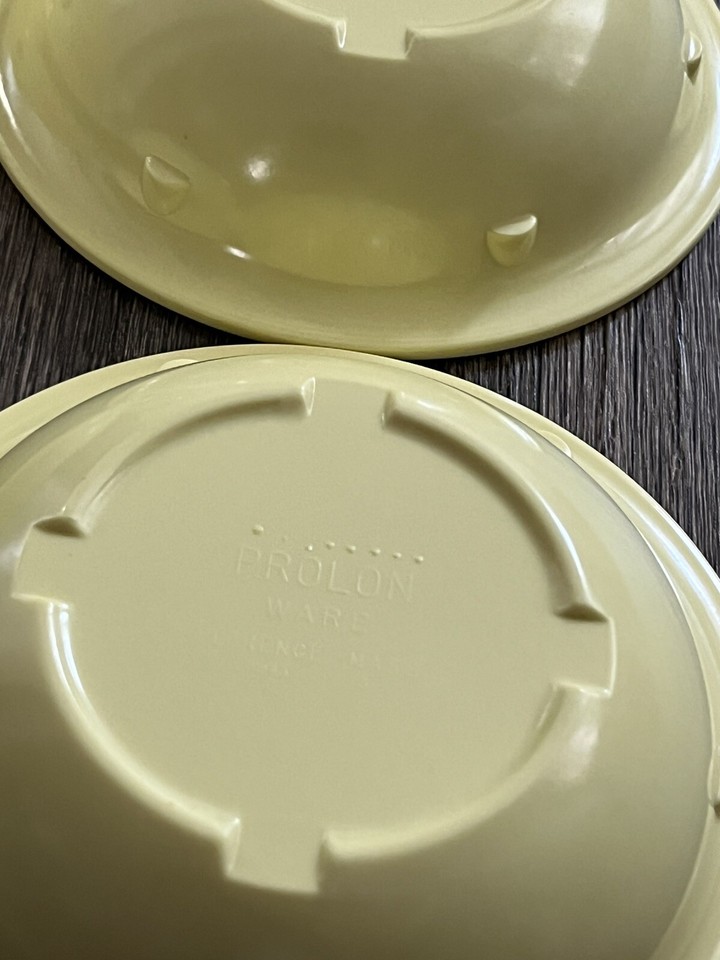 Prolon Ware 9943 Vintage Set of 5 Melamine Yellow Stacking Bowls | eBay