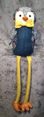 Cracker Barrel Bird Fabric Shelf Sitter New Blue Birds Cloth Patchwork ...