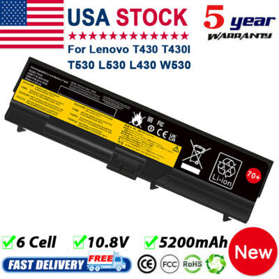 Battery for Lenovo ThinkPad T430 T530 L430 L530 W530 W530i 0A36303 ...