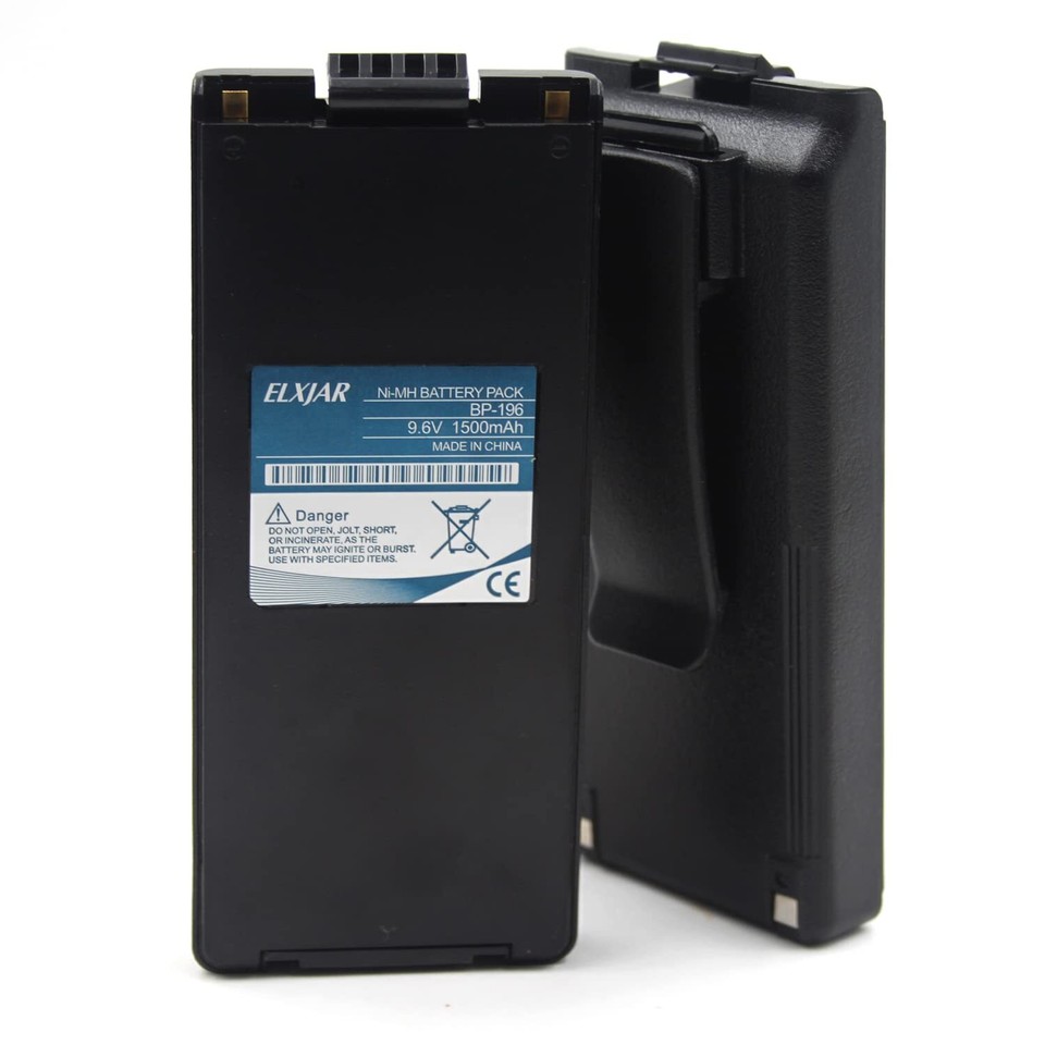 (2-Pack) 9.6V BP-196 Ni-MH Battery Replacement for ICOM IC-A4/A4C/A4E ...