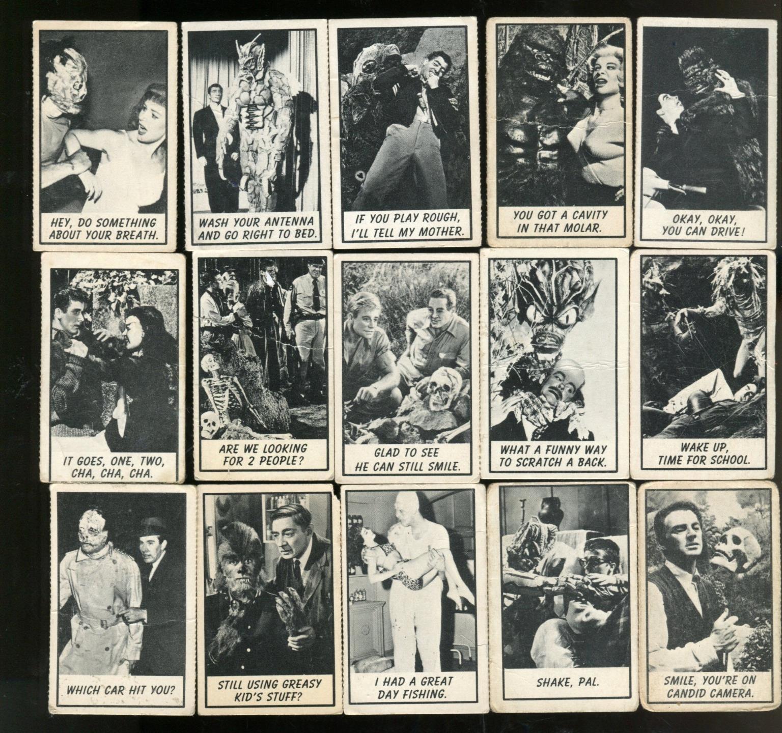 1963 63 TOPPS MONSTER LAFFS LAFF MIDGEE MIDGEES HIGH NUMBER 34 CARD LOT ...