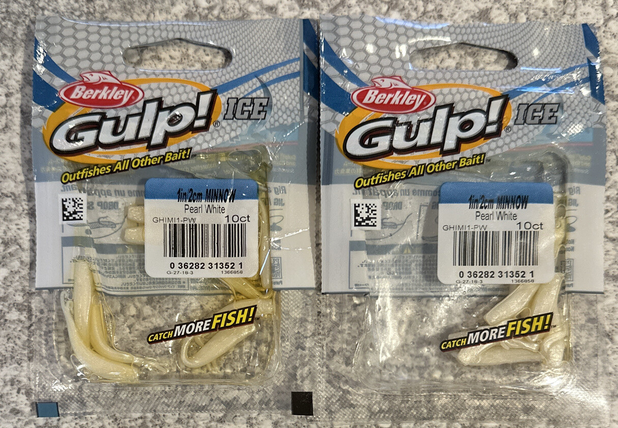 2 Packs Berkley Gulp! Ice Minnow 1” Pearl White | eBay