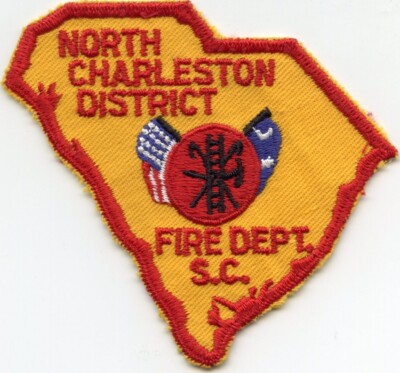 old NORTH CHARLESTON SOUTH CAROLINA State Shape Shaped FIRE DISTRICT ...