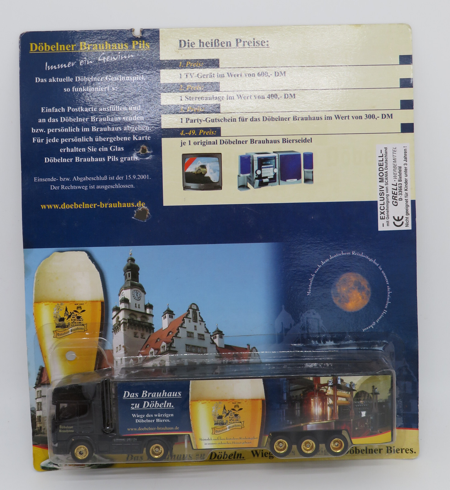 Grell Ho 1/87 Truck Trailer Scania 124L 420 Beer Dobelner Brauhaus Pils ...