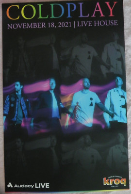 COLDPLAY CONCERT POSTER PRINT HANDBILL 11/18/21 HOLLYWOOD AUDACY LIVE ...