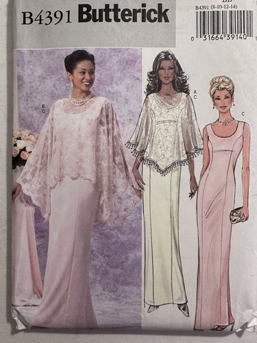Butterick 4391 Pattern Formal Long Dress and Capelet Size 8-14 Uncut | eBay