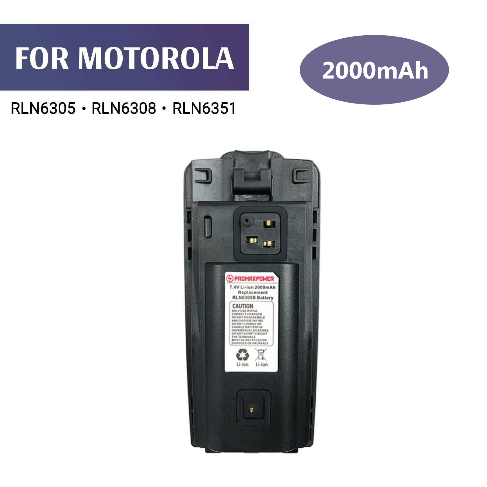 Battery for RLN6305, RLN6308 Motorola Radios CP110, RDV5100, RDU2080D ...
