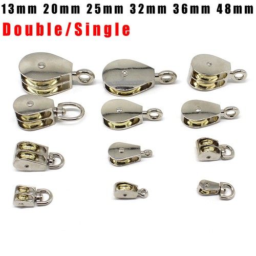 13mm - 48mm Steel Single/ Double Pulley Block Traction Wheel Swivel ...