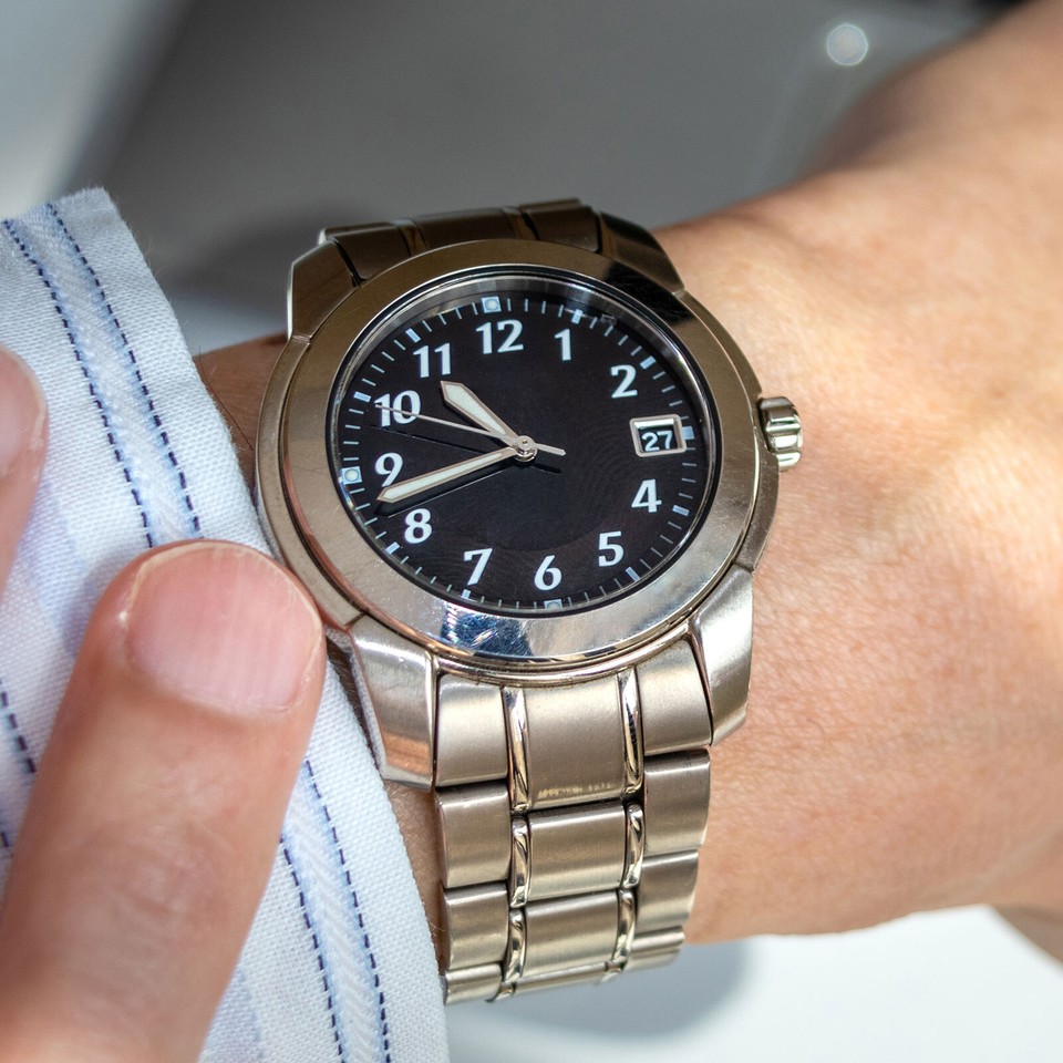 Stainless Steel Mesh Watch Band 24mm Double-Lock Clasp Watch Strap ...