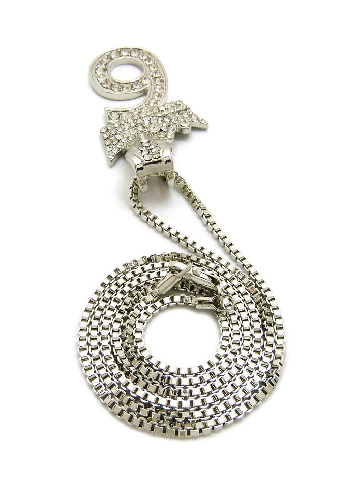 NEW # 1 to 9 NUMBER PENDANT & 24" VARIOUS CHAINS & COLOR HIP HOP ...