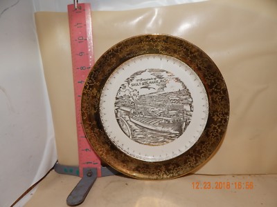 SOUVENIR OF SAULT STE. MARIE , MICHIGAN - SABINE CREST O' GOLD MARKED ...