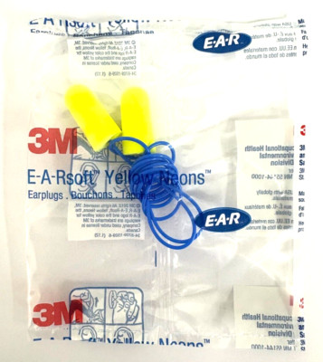 3M PUSH-IN CORDED EAR PLUGS NRR 33DB #311-1250 - 10 PAIRS - NEW ...