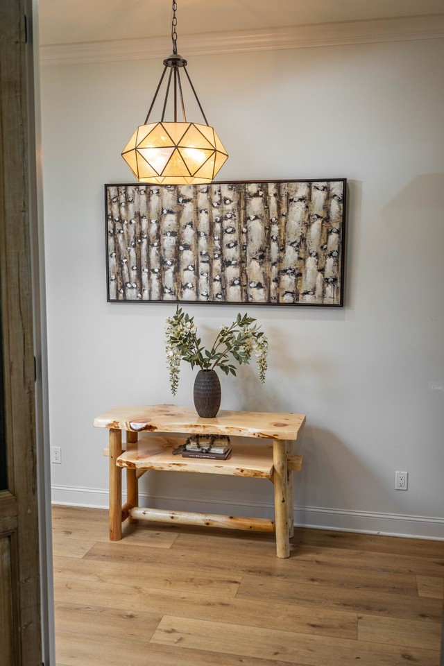 Southern Rustic Logwerks Log Console Table with Shelf Live Edge | eBay