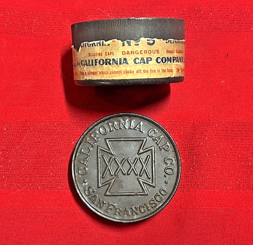 Antique Blasting Caps Tin - Intact Paper Label - California Cap Company ...