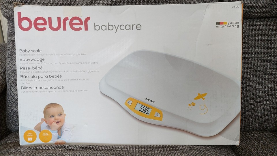 Beurer BY80 Baby Scale Digital Weighing Scale with Large LCD Screen ...