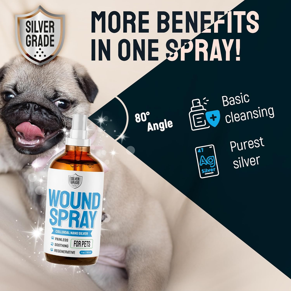SILVER GRADE Wound Spray for Pets – Colloidal Silver Wound Care for ...