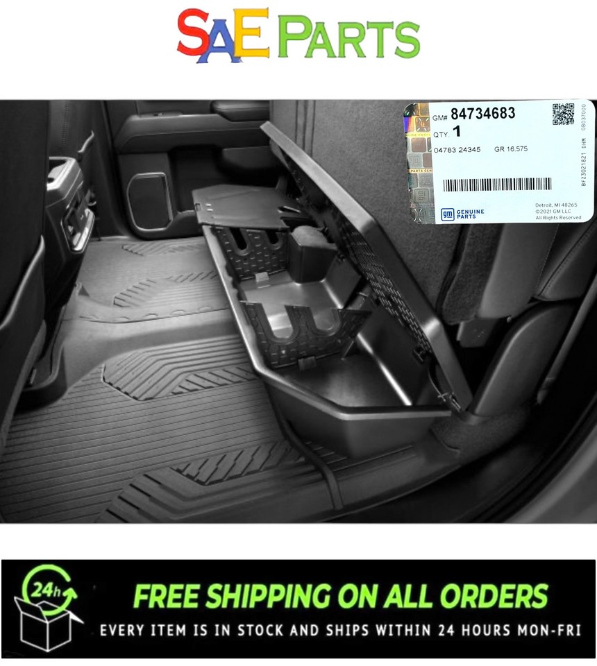 NEW OEM GM 84734683 Underseat Lock Storage Box For 2019-2025 Silverado ...
