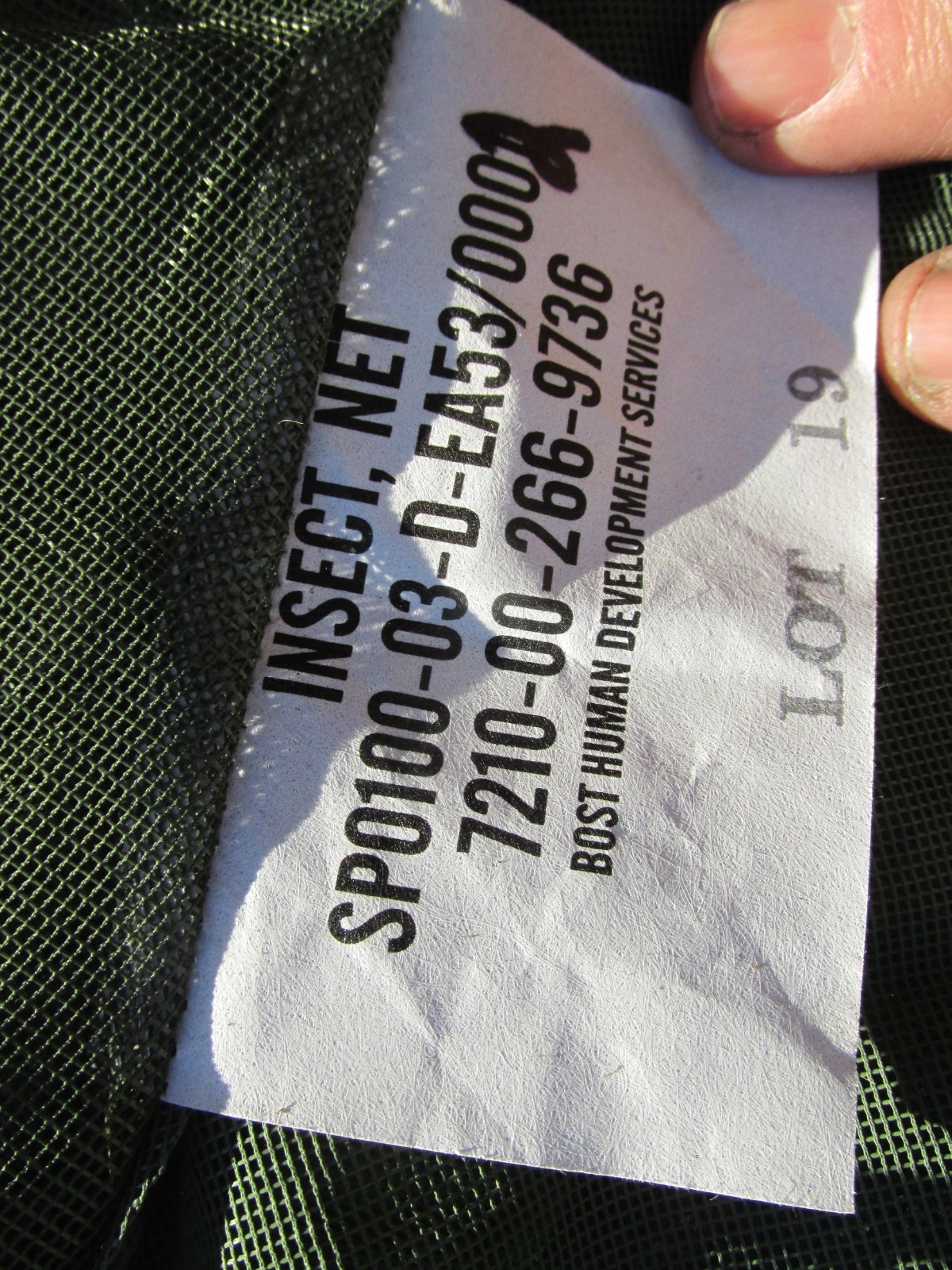 US MILITARY ARMY INSECT NET BAR MOSQUITO NO SEE-UM MESH COT TENT COVER ...