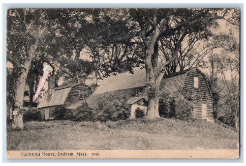 1909 Fairbanks House Shallow Roof Grove Dedham Massachusetts MA Antique ...