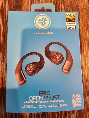 JLab Epic Open Sport Air Conduction Wireless Earbuds Black 810119073006 ...
