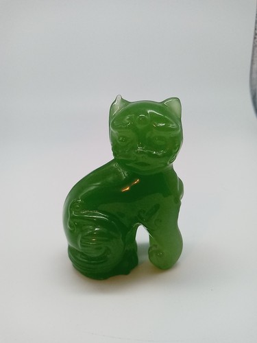 Franklin Mint? Jade Glass Cat Figure | eBay