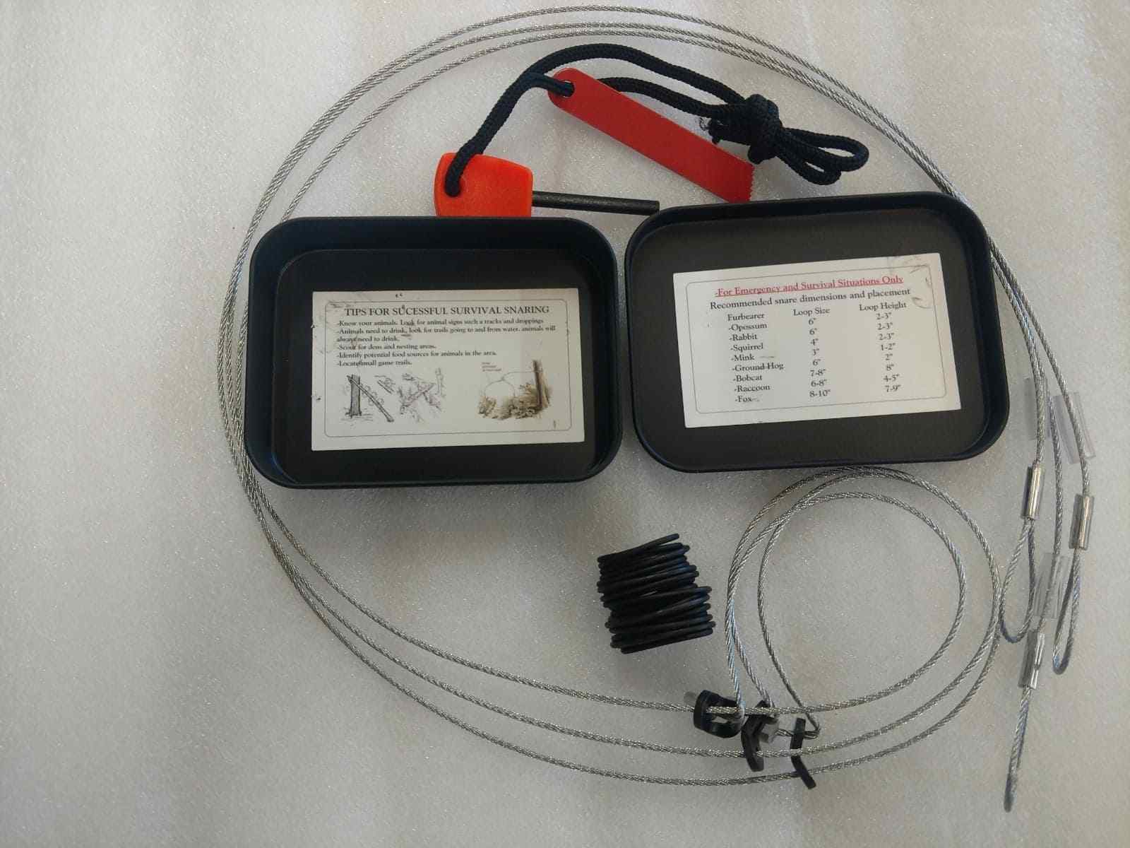 SURVIVAL SNARE KIT POCKET SIZE SMALL EASY TO CARRY SURVIVAL SNARE TIN ...