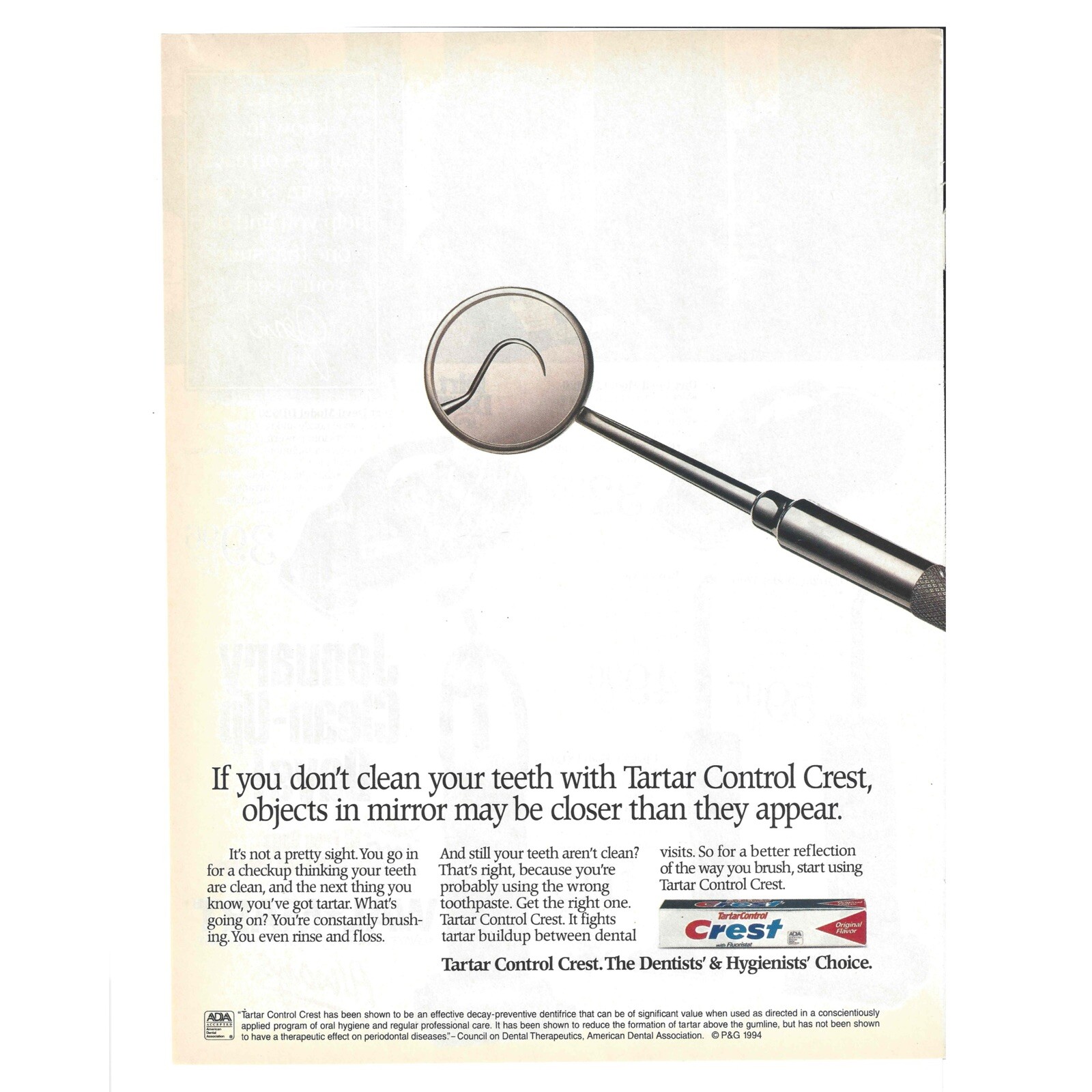 Crest Toothpaste Print Ad Vintage 90s Retro Dental Dentist Teeth ...