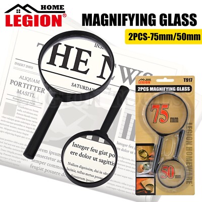 Magnifying Glass with Handle Pack of 2 Magnifier Small Size Zooming ...