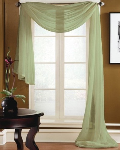VALANCE SCARF SWAG VOILE SHEER ELEGANT CURTAIN WINDOW DRAPE 35" X 216 ...