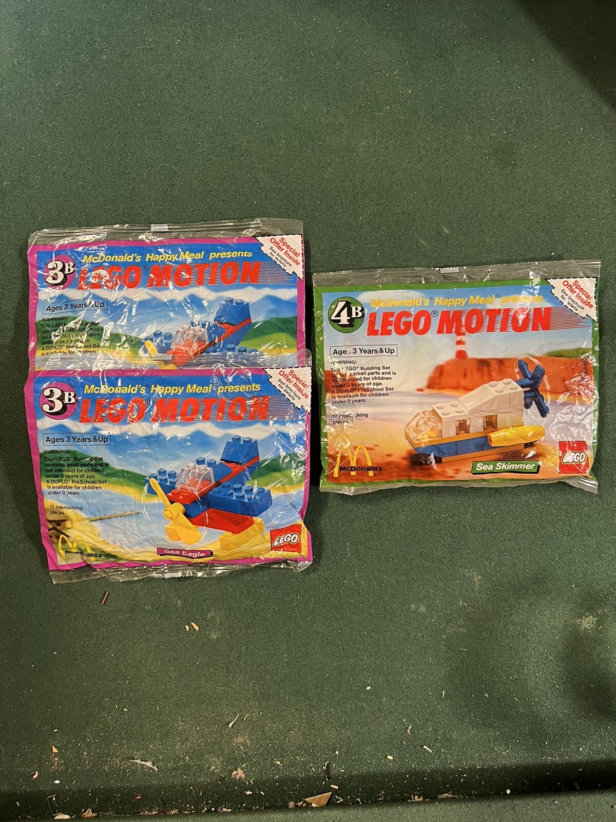 Lot of 3 McDonald's Lego Motion Happy Meal Toys - 3B and 4B - Unopened ...