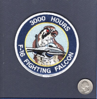 3000 HOURS F-16 Fighting Falcon USAF ANG 4" Flight Crew Squadron Patch ...