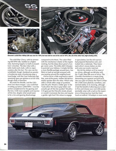 1970 CHEVROLET CHEVELLE SS & PLYMOUTH BARRACUDA HEMI COMPARISON 9 PG ...