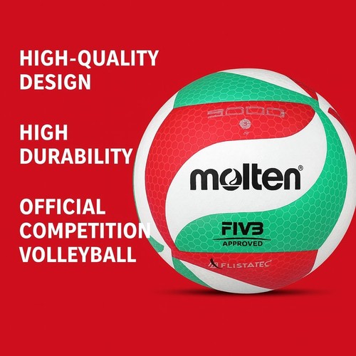 Molten V5M5000 Volleyball, Soft Touch, Indoor/Outdoor PU Microfiber ...