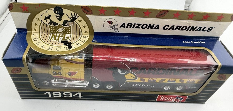 1994 Matchbox / Team NFL ARIZONA CARDINALS Ford Aeromax Tractor Trailer ...