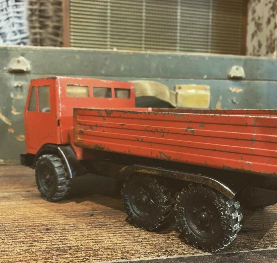 RARE Vintage Pressed Steel Metal KAMAZ Truck Russian Soviet Arman Toy ...