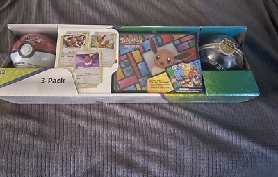 Pokemon Eevee Treasure Chest Tin & 2 Poke Balls - Foil Promo Cards 3 ...
