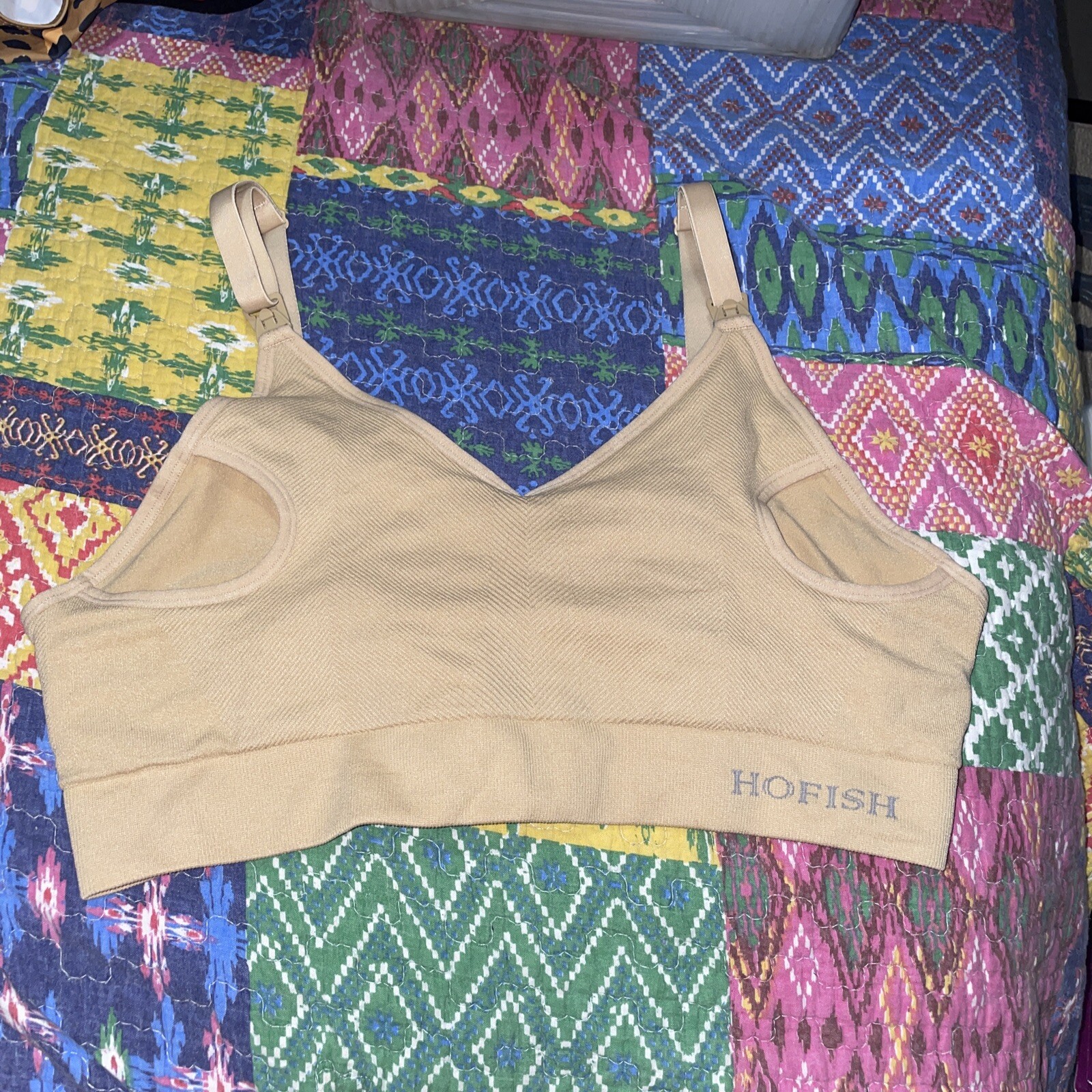 Women’s Beige Hofish Nursing Breast Milk Pumping Bra L Large Padded ...