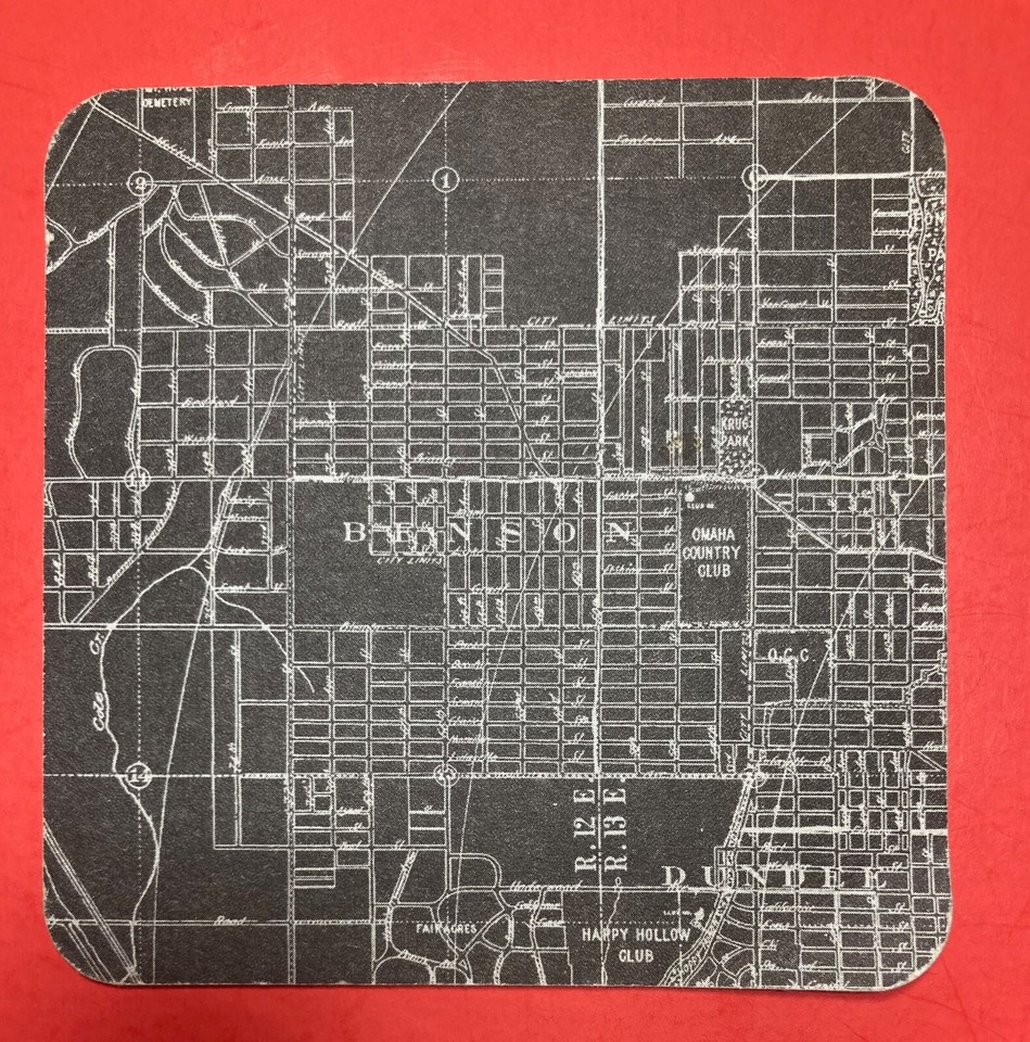 BENSON BREWERY OMAHA NEBRASKA 4 INCH SQUARE BEER COASTER RARE VINTAGE ...