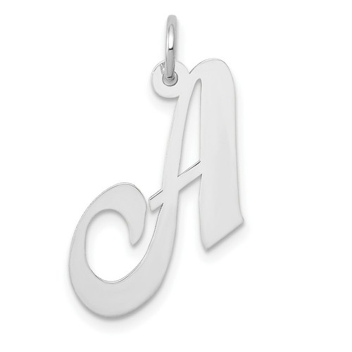 14k White Gold Fancy Script Initial Letter A Charm Pendant 0.79 Inch | eBay