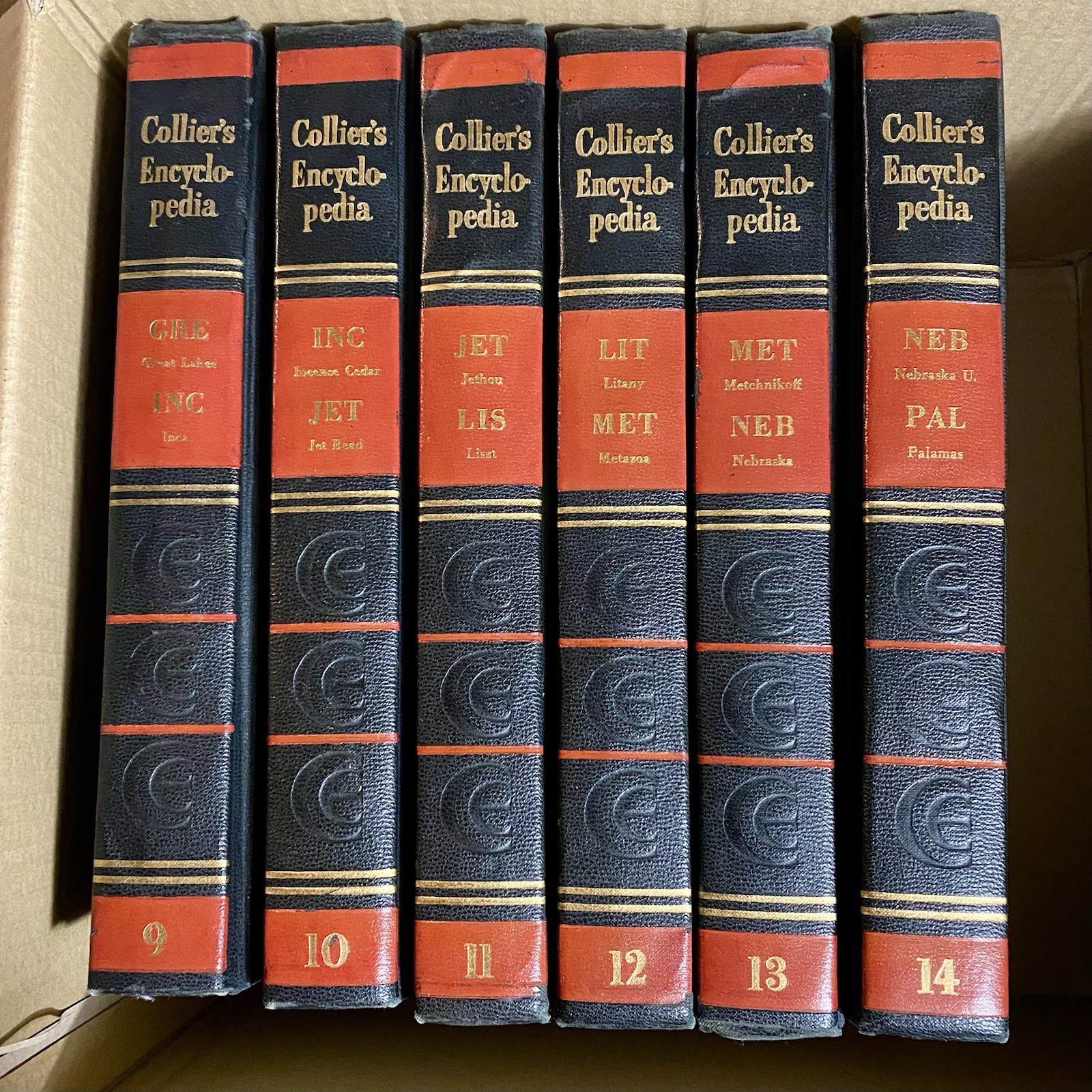 Vintage 1960 Collier's Encyclopedia Complete Set Volumes 1-20 Black Red ...