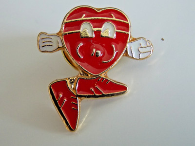 British Heart Foundation pin badge jogging heart | eBay UK