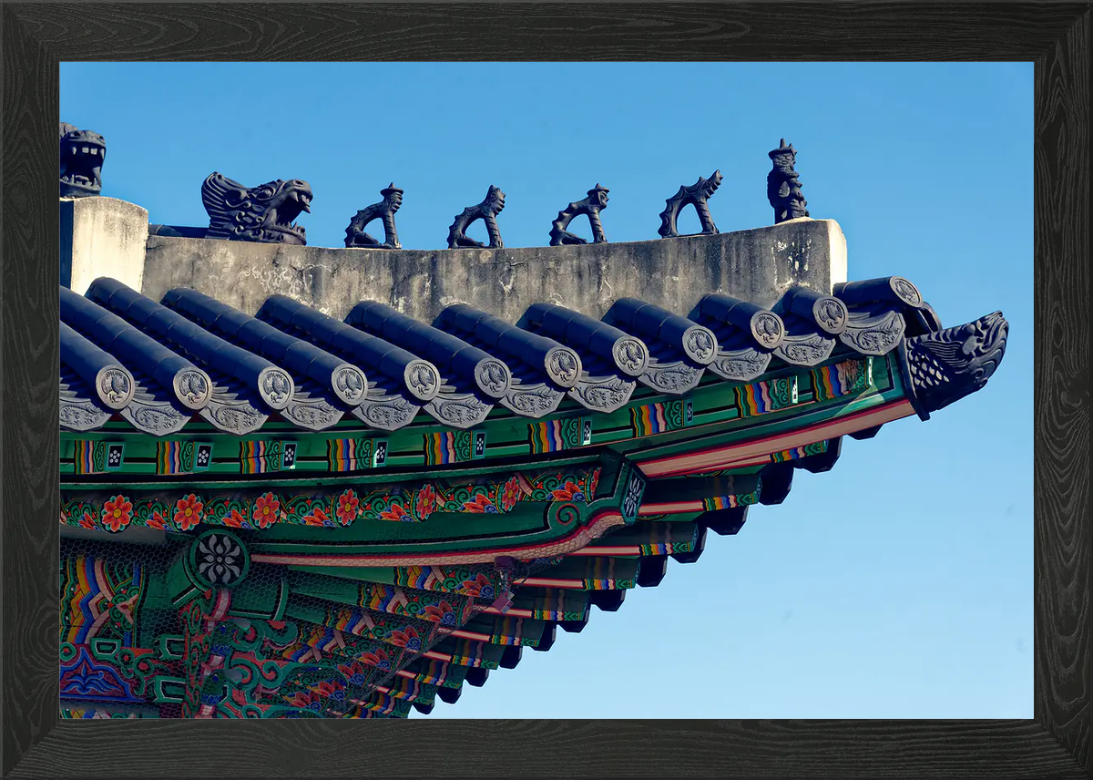 Korean Architecture Detail with Roo Framed Wall Art Poster Canvas Print ...