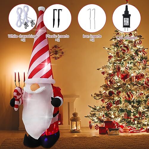 7ft Christmas Inflatable Outdoor Decoration Dwarf with Hat 7ft Dwarf ...