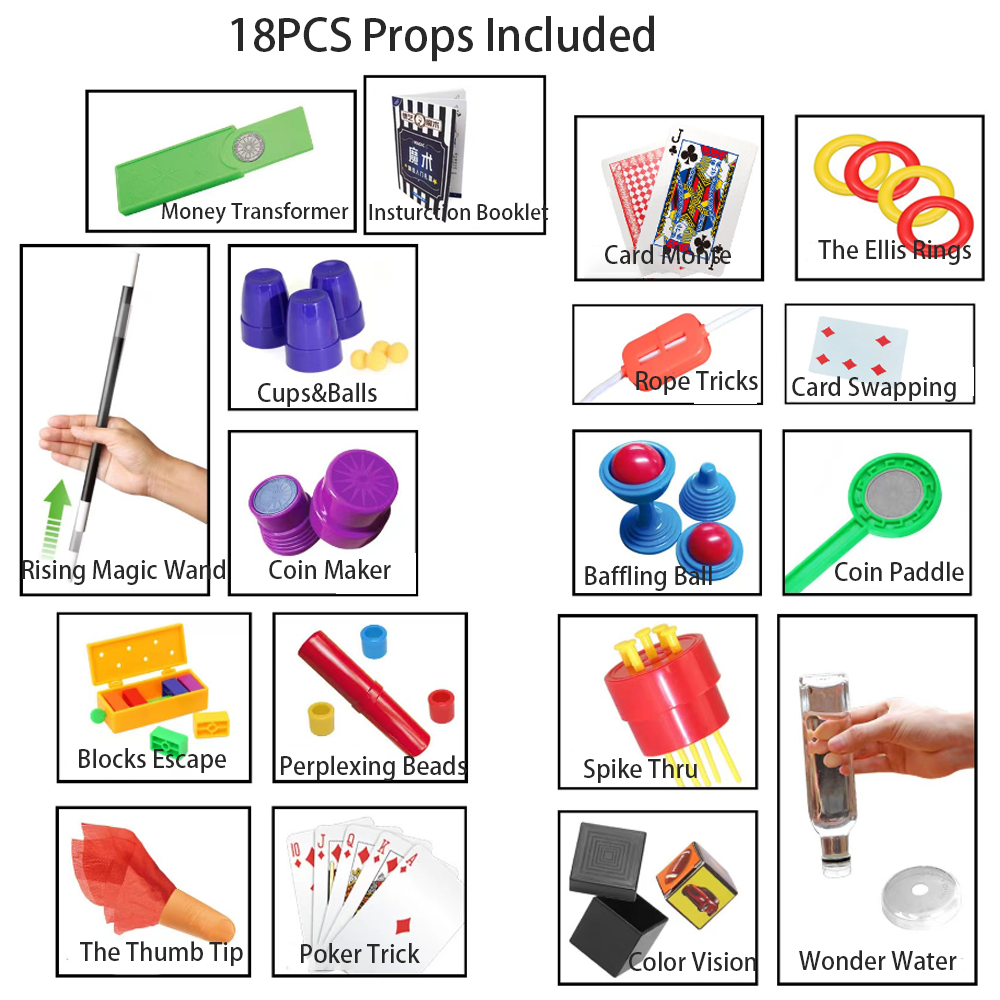 Simple Beginner Magic Set Different Types Puzzle Prop for Kids Birthday ...