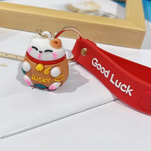 Good Luck Lucky Cat Keychain Cartoon Cute Keychain Lucky Small Gift ...