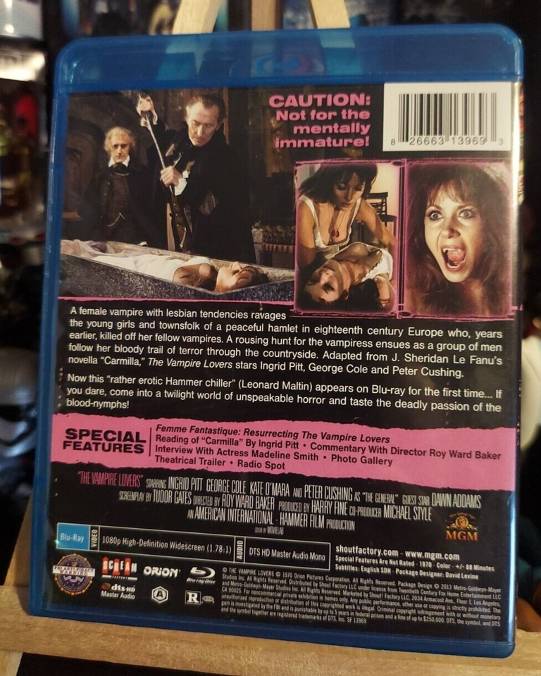 THE VAMPIRE LOVERS blu ray Scream Factory Ingrid Pitt Peter Cushing ...