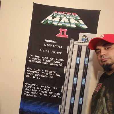 Mega Man 2 tapestry 5x2 feet / Intro screen custom image / Nintendo | eBay
