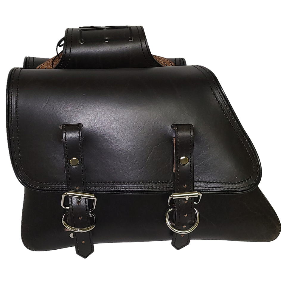 Universal Throw Over Pannier Saddle Bag Fit For Harley Rustic Black ...