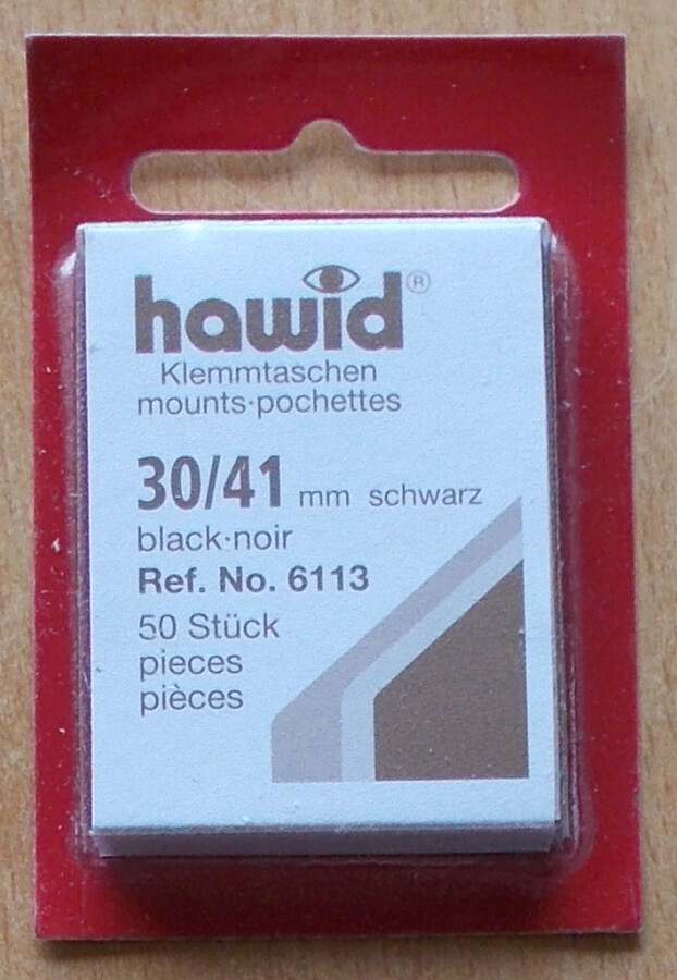 Hawid Stamp Mounts - Black & Clear. Large range of sizes. Each sold ...